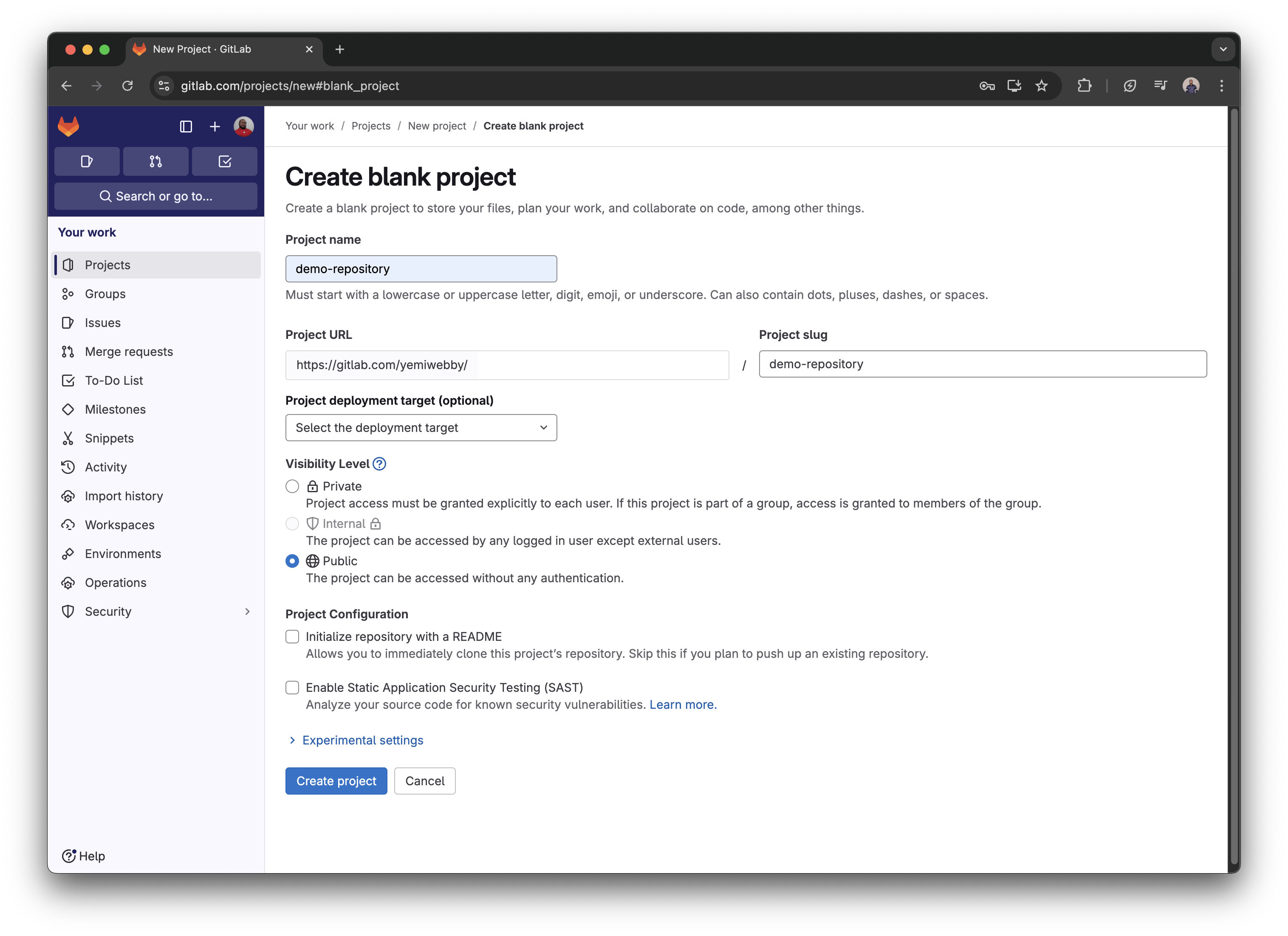 Pushing a project to GitLab | CircleCI