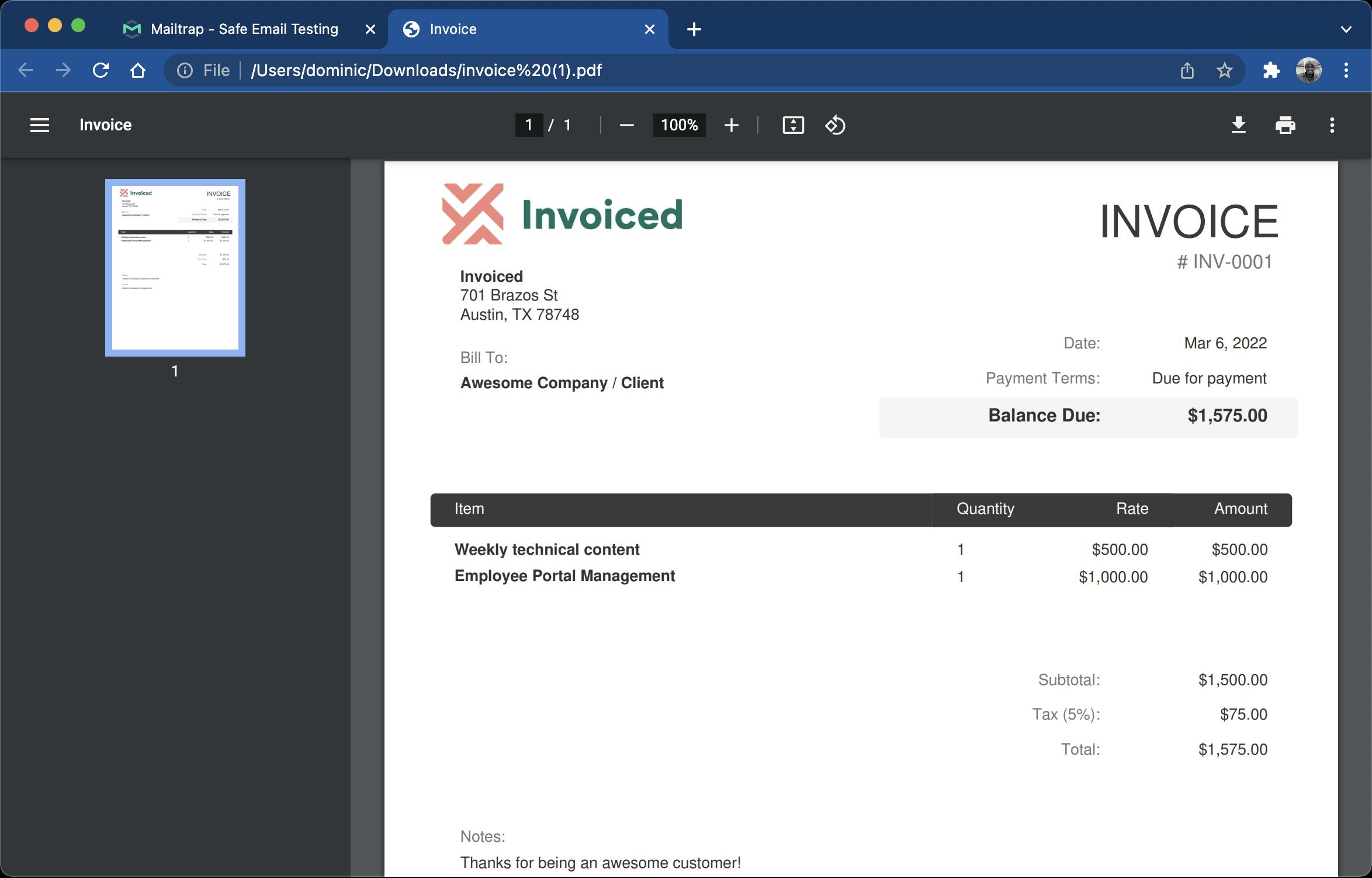 Build an automated invoice generator application | CircleCI