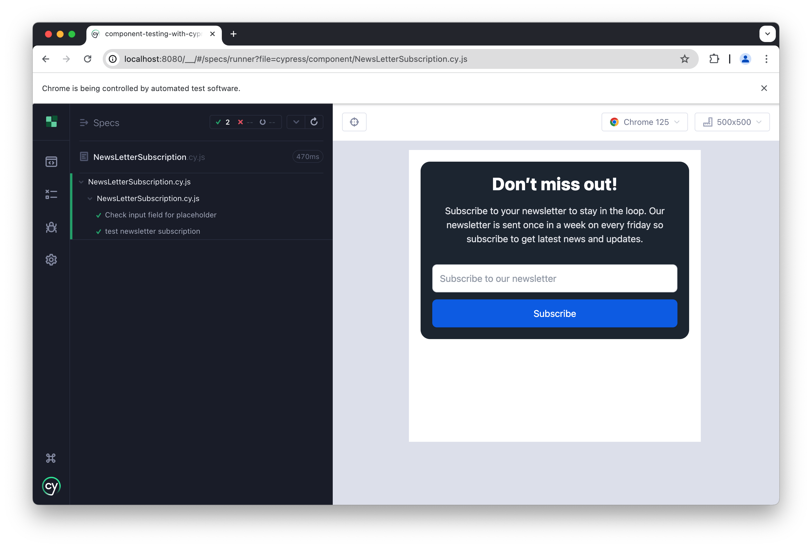 Cypress component testing for React applications | CircleCI