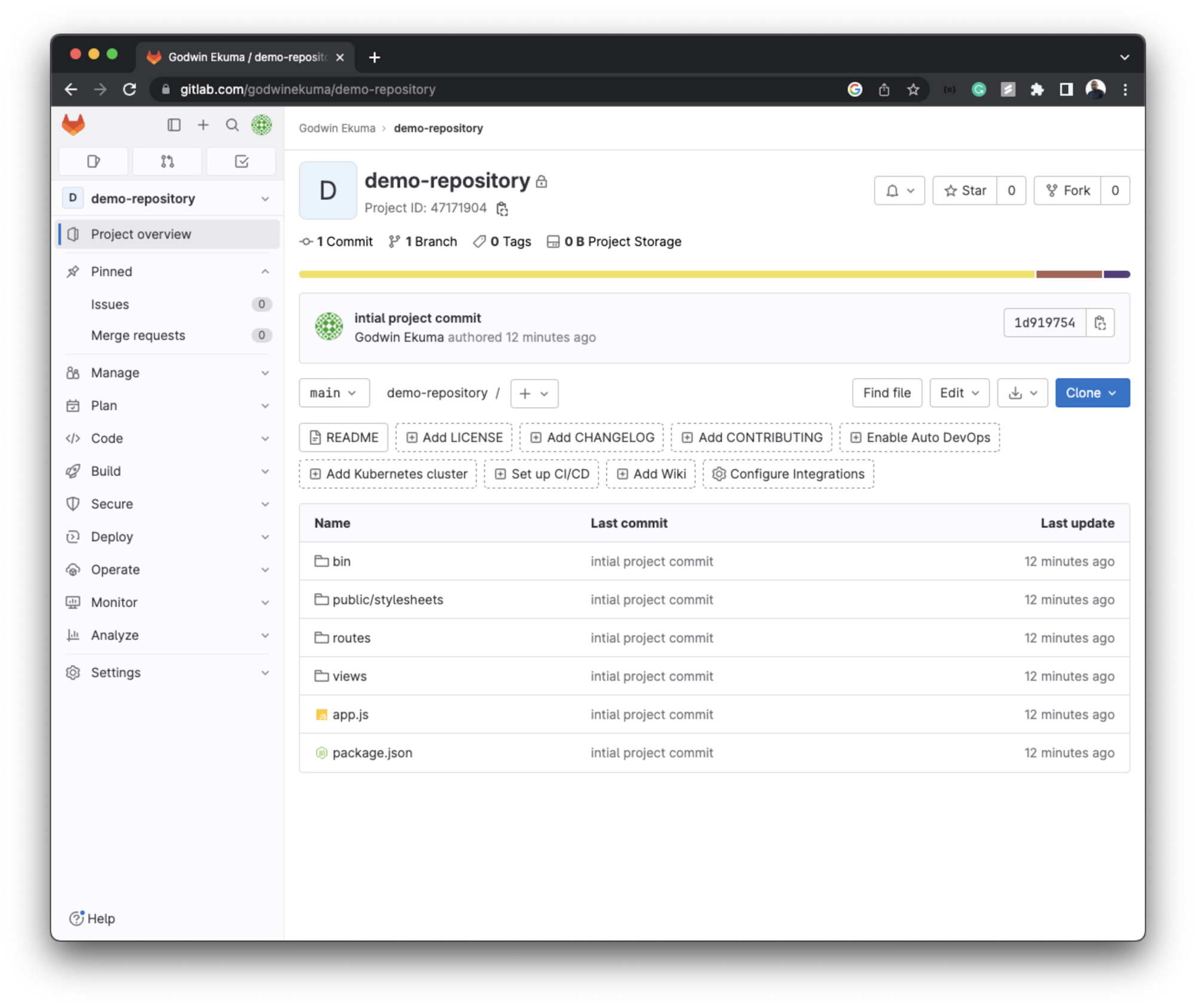 Pushing A Project To Gitlab Circleci