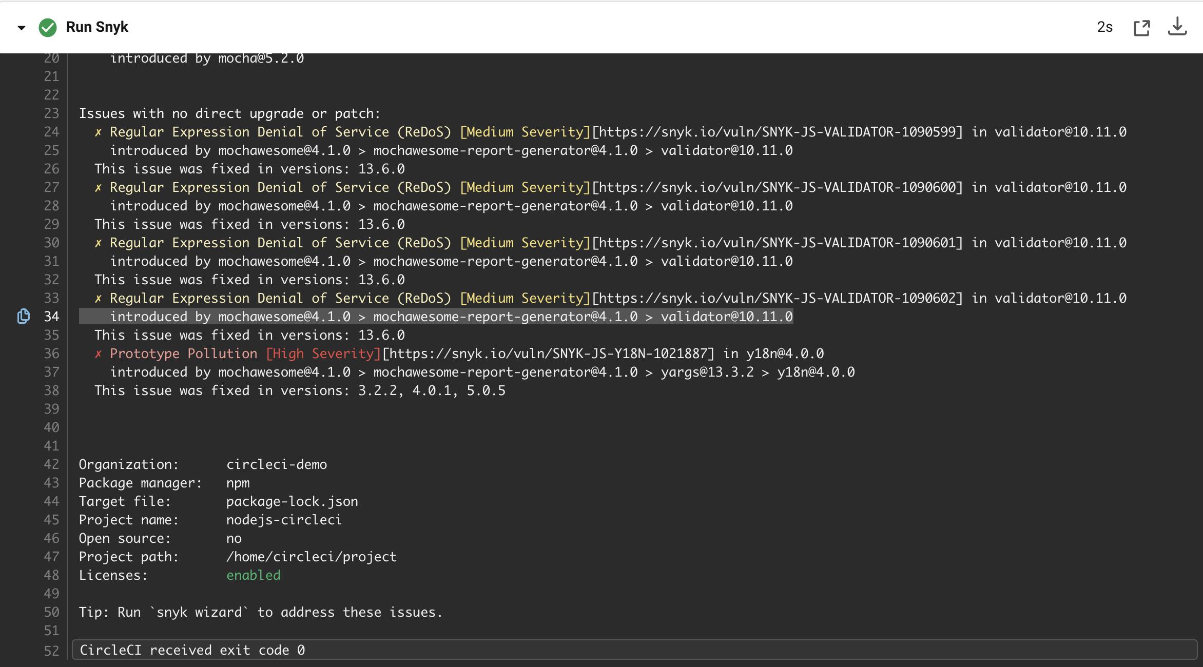Security scans with Snyk in a CircleCI workflow | CircleCI