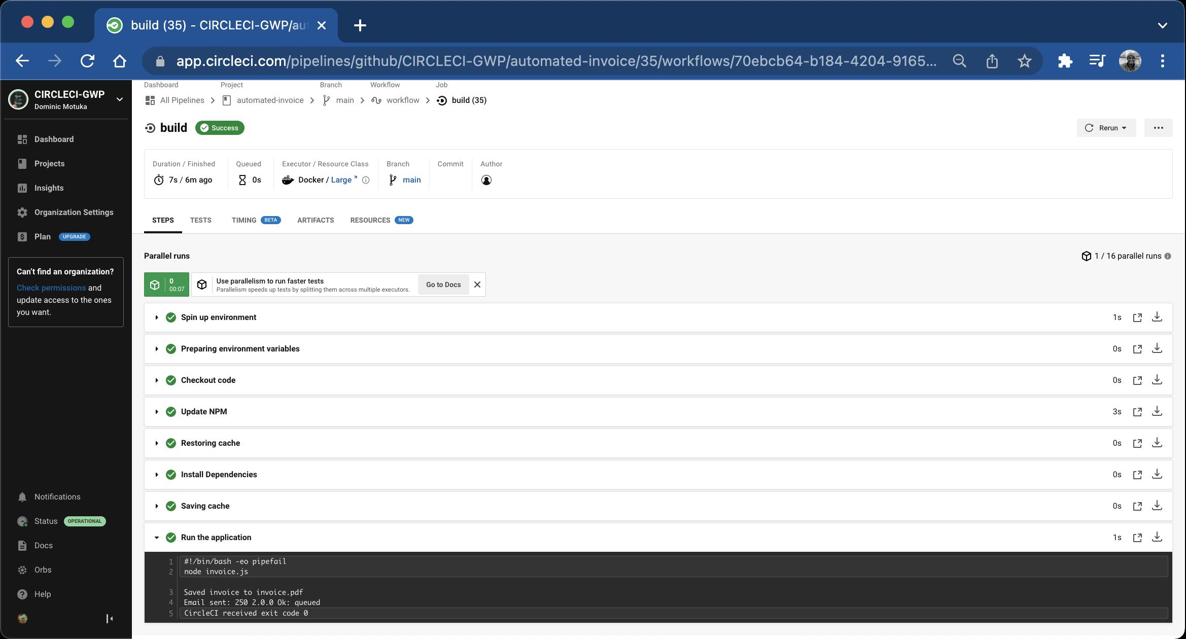 Build an automated invoice generator application | CircleCI