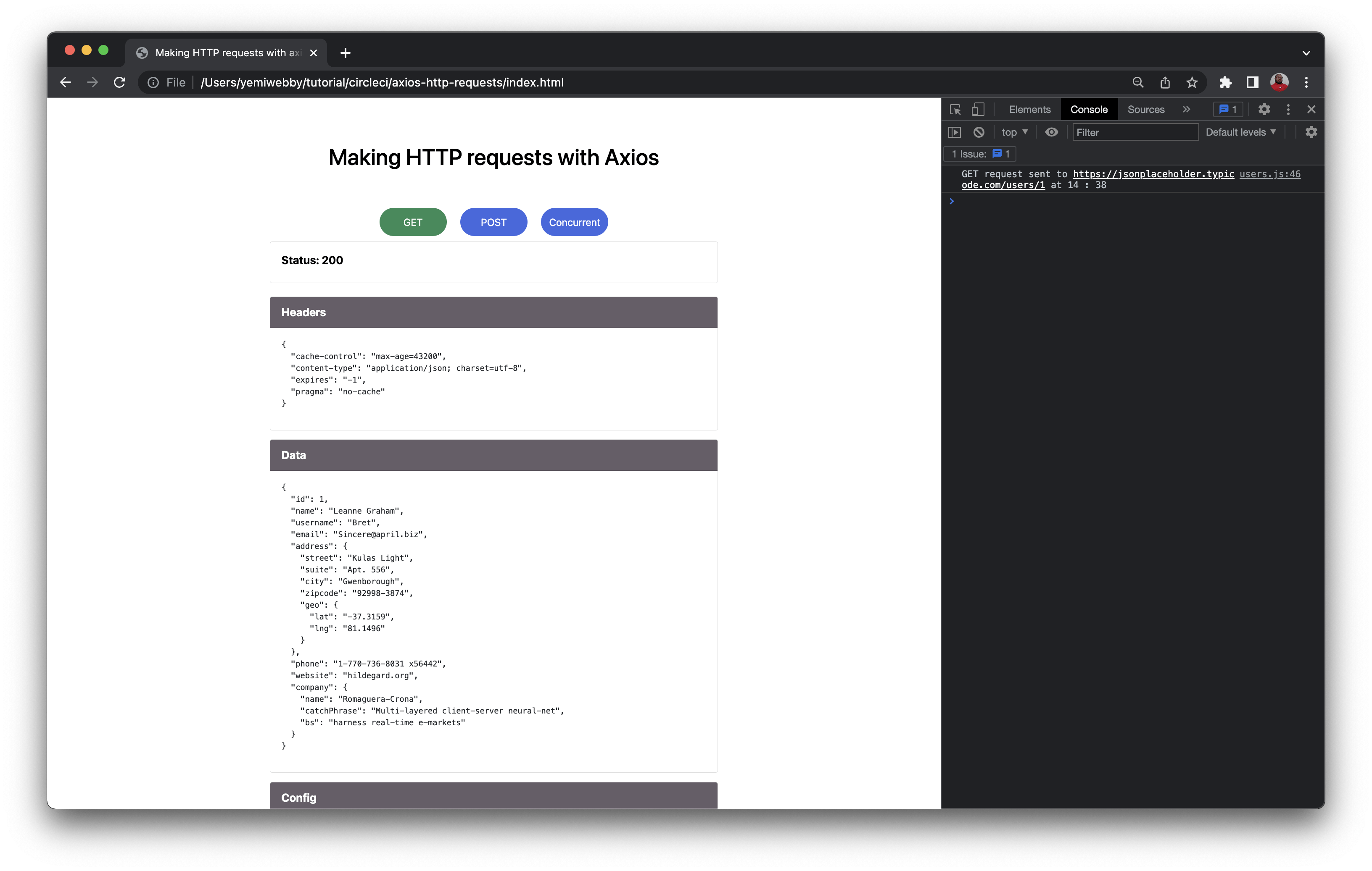 Making HTTP requests with Axios | CircleCI