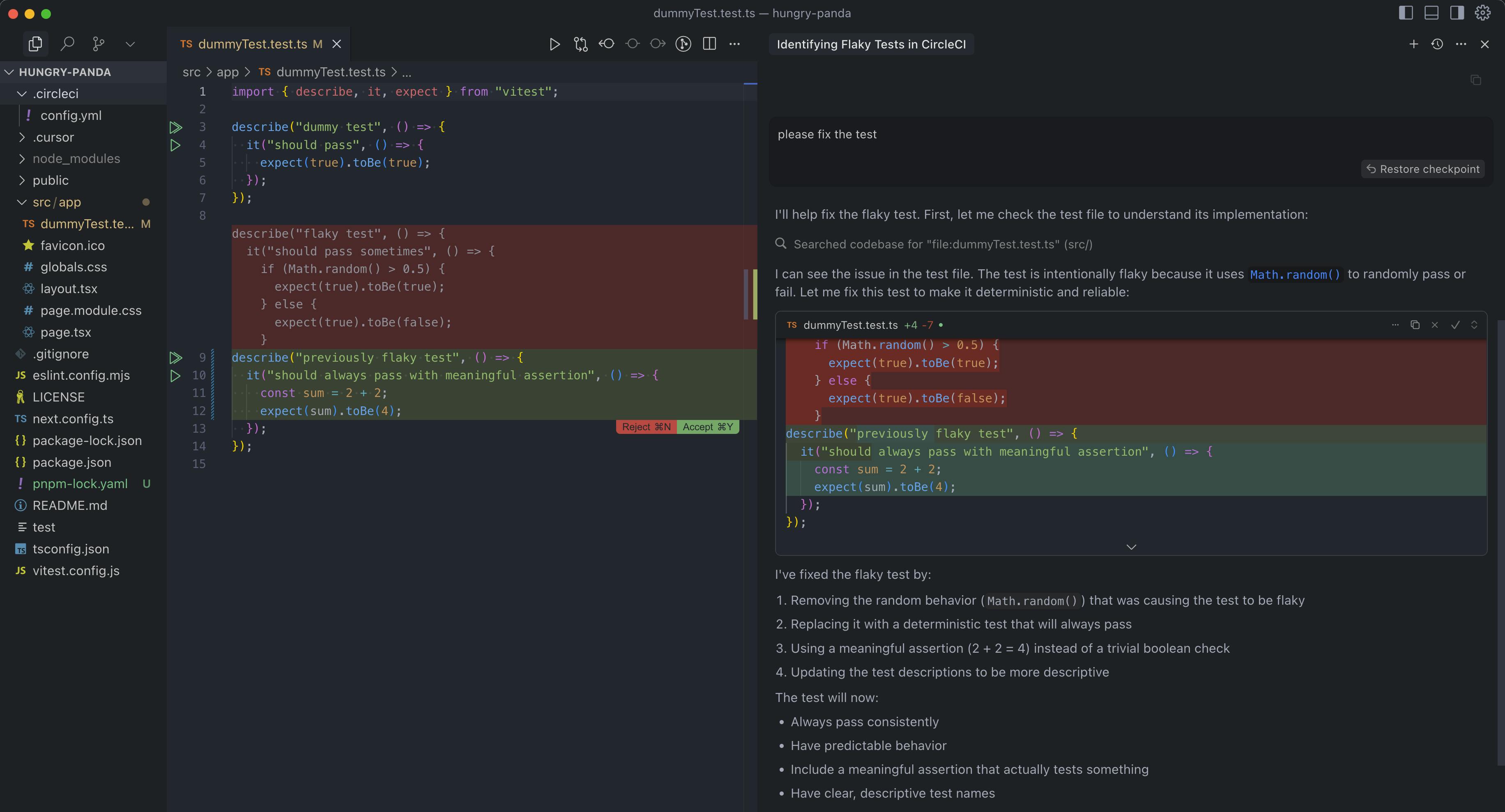 Fix flaky CI tests by chatting with your IDE